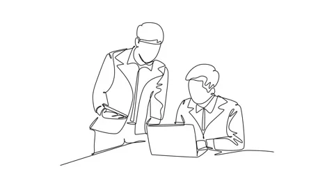 Animated self drawing continuous line dr... | Stock Video | Pond5