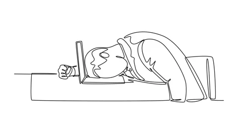 Animated self drawing of continuous line... | Stock Video | Pond5