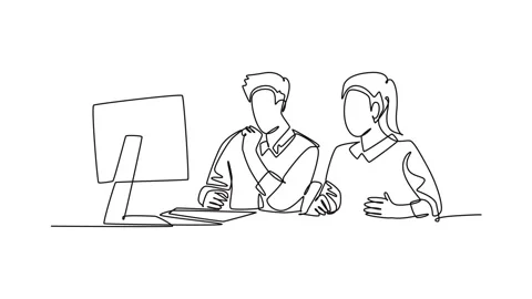 Animated self drawing of continuous line... | Stock Video | Pond5