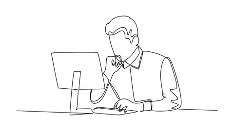 Animated self drawing of continuous line... | Stock Video | Pond5