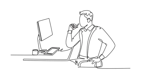 Animated self drawing of continuous line... | Stock Video | Pond5