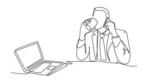 Employee Line Art Stock Footage ~ Royalty Free Stock Videos | Pond5