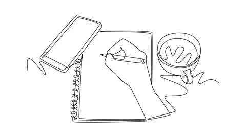 Animated self drawing of continuous line... | Stock Video | Pond5