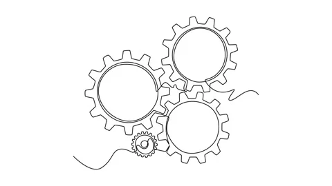 Cogs Line Drawing Stock Footage ~ Royalty Free Stock Videos | Pond5