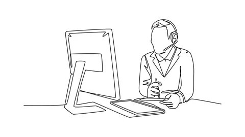 Animated self drawing of continuous line... | Stock Video | Pond5