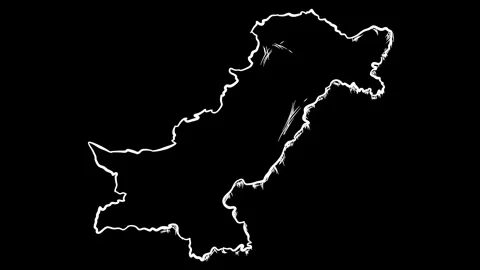 Animated self-drawing Pakistan map out l... | Stock Video | Pond5