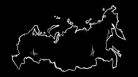 Russia Map Outline Stock Footage ~ Royalty Free Stock Videos | Pond5