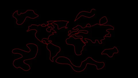 Animated Self-Drawing World Map, 2D Whit... | Stock Video | Pond5