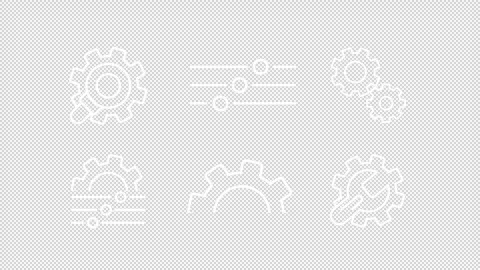 Animated settings white line icons | Stock Video | Pond5