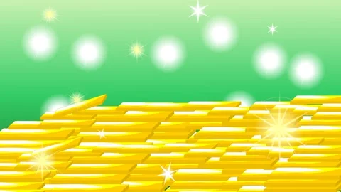 Animated Shiny Gold Bars Cartoon Scene | Stock Video | Pond5