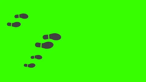 animated shoe footprints green screen . | Stock Video | Pond5