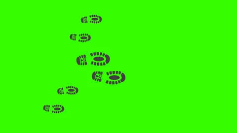animated shoe footprints green screen . | Stock Video | Pond5