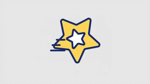 Animated shooting star color icon | Stock Video | Pond5
