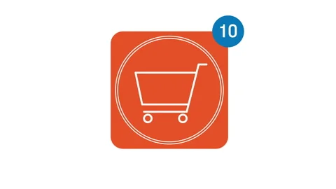Animated shopping cart app icon and addi... | Stock Video | Pond5