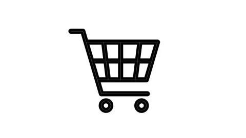 Animated Shopping Cart Icon on white Bac... | Stock Video | Pond5