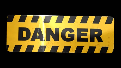 Animated sign board with title danger. A... | Stock Video | Pond5