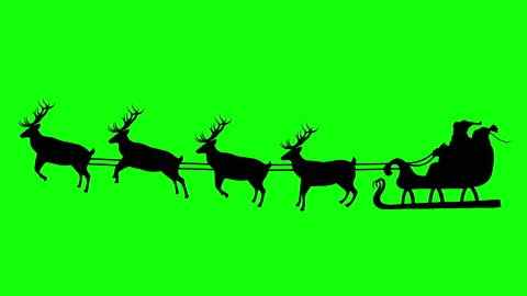 Santa Sleigh Green Screen Stock Video Footage | Royalty Free Santa ...