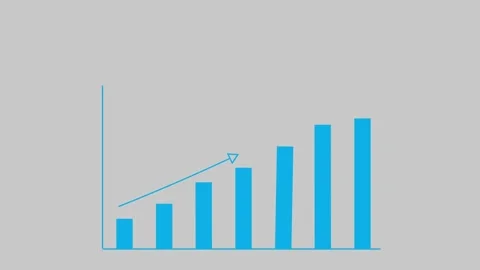Animated simple blue bar graph on a grey... | Stock Video | Pond5