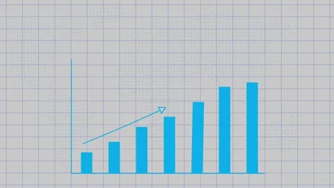 Animated simple blue bar graph on a grey... | Stock Video | Pond5