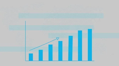 Animated simple blue bar graph on a grey... | Stock Video | Pond5