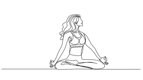 animated single line drawing of fit woma... | Stock Video | Pond5