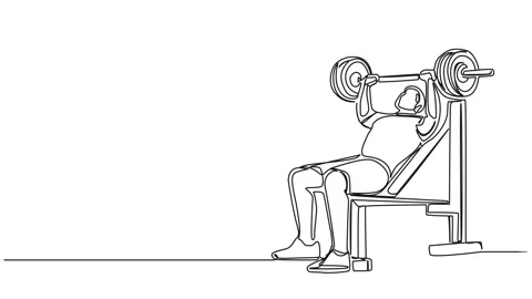 animated single line drawing of fit man ... | Stock Video | Pond5