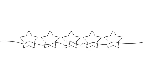 animated single line drawing of five sta... | Stock Video | Pond5