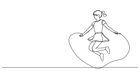 Girl Line Drawing Stock Footage ~ Royalty Free Stock Videos | Pond5