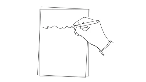 animated single line drawing of hand wri... | Stock Video | Pond5