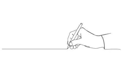animated single line drawing of hand wri... | Stock Video | Pond5