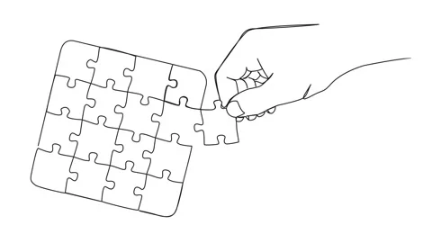 animated single line drawing of hand add... | Stock Video | Pond5