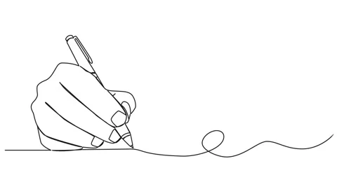 animated single line drawing of hand wri... | Stock Video | Pond5