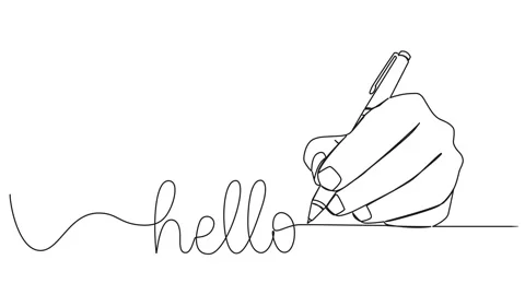 animated single line drawing of hand wri... | Stock Video | Pond5