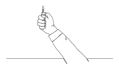 animated single line drawing of hand hol... | Stock Video | Pond5