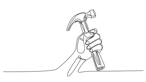 animated single line drawing of hand hol... | Stock Video | Pond5