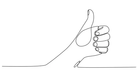 animated single line drawing of hand in ... | Stock Video | Pond5
