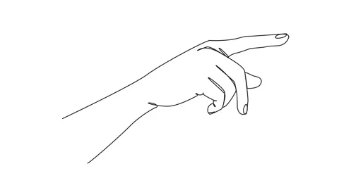 animated single line drawing of hand poi... | Stock Video | Pond5