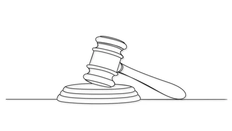 animated single line drawing of judge ga... | Stock Video | Pond5