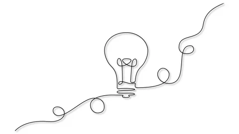 animated single line drawing of light bu... | Stock Video | Pond5