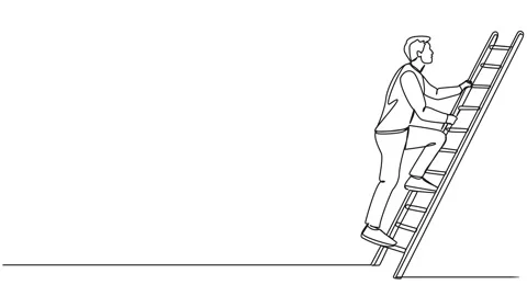 animated single line drawing of man clim... | Stock Video | Pond5
