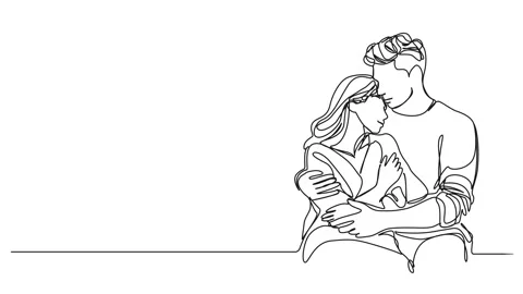 animated single line drawing of man and ... | Stock Video | Pond5