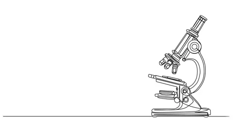 animated single line drawing of microsco... | Stock Video | Pond5