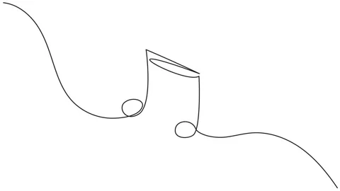 animated single line drawing of musical ... | Stock Video | Pond5