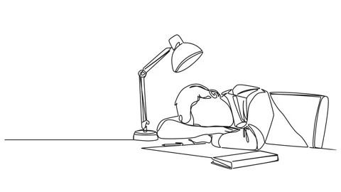 animated single line drawing of overwork... | Stock Video | Pond5