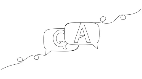 animated single line drawing of Q and A ... | Stock Video | Pond5
