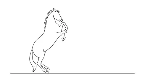 animated single line drawing of rearing ... | Stock Video | Pond5