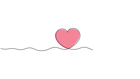 animated single line drawing of red hear... | Stock Video | Pond5