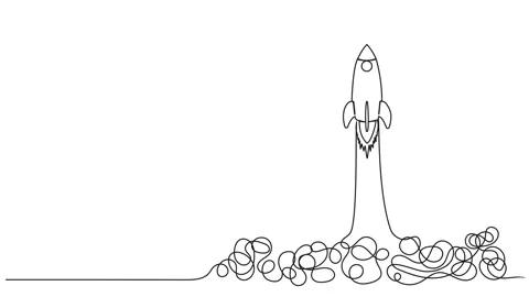 Rocket Line Drawing Stock Footage ~ Royalty Free Stock Videos | Pond5