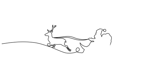 animated single line drawing of Santa Cl... | Stock Video | Pond5