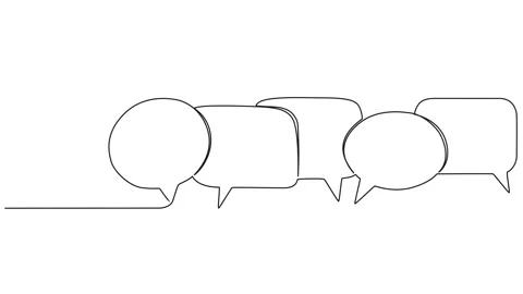 animated single line drawing of speech b... | Stock Video | Pond5